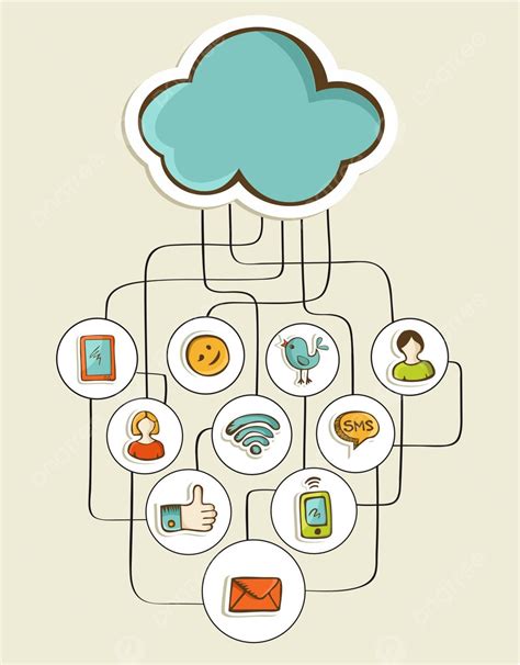 Cloud Computing Network Sketch Web Messaging Computer Vector Web Messaging Computer Png And