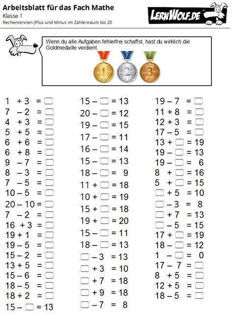 Mathe Übungen Klasse 1 Kostenlos Zum Download Mathe Übungen Klasse 1 Kostenlos Zum Download