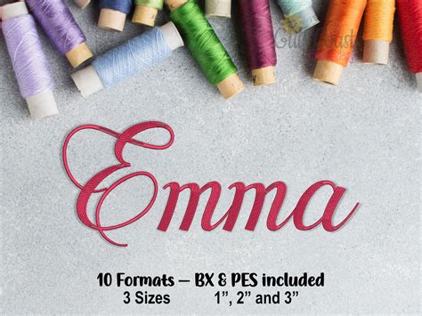 Emma Fancy Script Machine Embroidery Font Monogram Alphabet Set Bx Ready Script Font Viking