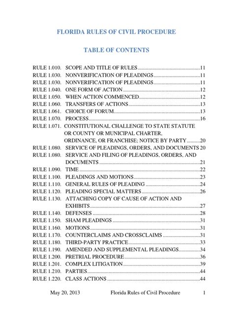 Florida Rules Of Civil Procedure Pdf