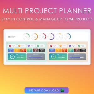 Multi Phase Project Planner Management Dashboard Excel Template Task