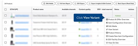 HelpDocs View Variant Details