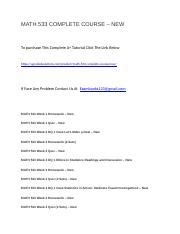MATH 533 COMPLETE COURSE NEW Docx MATH 533 COMPLETE COURSE NEW To