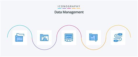Data Management Blue 5 Icon Pack Including Sata Storage Computer Server Data 19749472 Vector