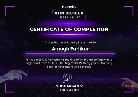 Amogh Parlikar On Linkedin Hi Everyone I Have Completed The Ai Course In Biotechnology Offered By…