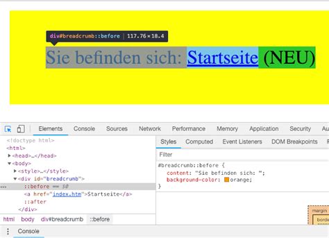 before after css erzeugt inhalt und design