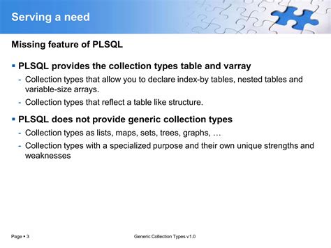 Generic Collection Types In Plsql Ppt