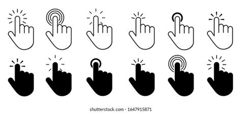 Set Hand Cursor Icons Click Stock Vector Royalty Free 1647915871 Shutterstock