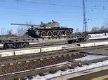 Video Soviet Era Tanks Seen Heading To Ukraine As Putin Runs Out Of Arms Daily Mail Online