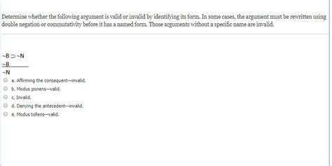 Solved Determine Whether The Following Argument Is Valid Or Chegg Com