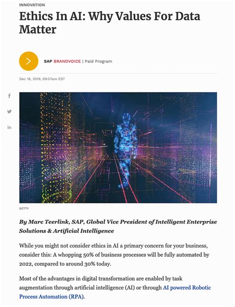 Ethics In AI Why Values For Data Matter Data To Dollars Board Representation Management