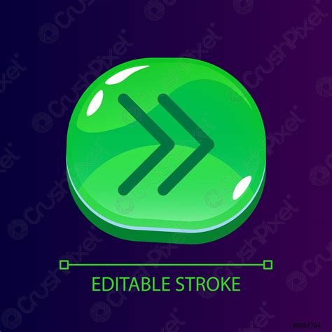 double right side arrow glossy ui button with linear icon stock