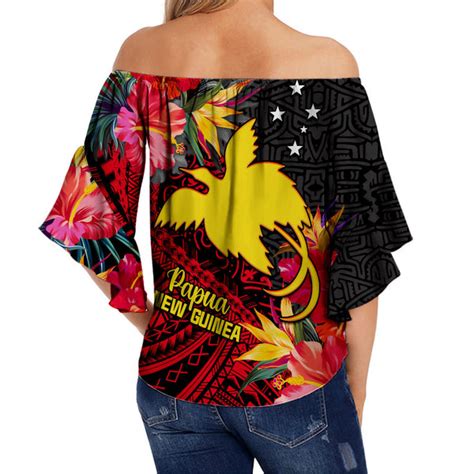 Custom Personalised Papua New Guinea Off Shoulder Waist Wrap Top Bird
