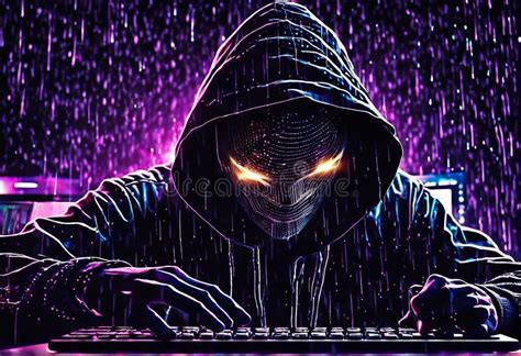 Computer Hacker With Hood And Hacker Computer Hacker With Hood And