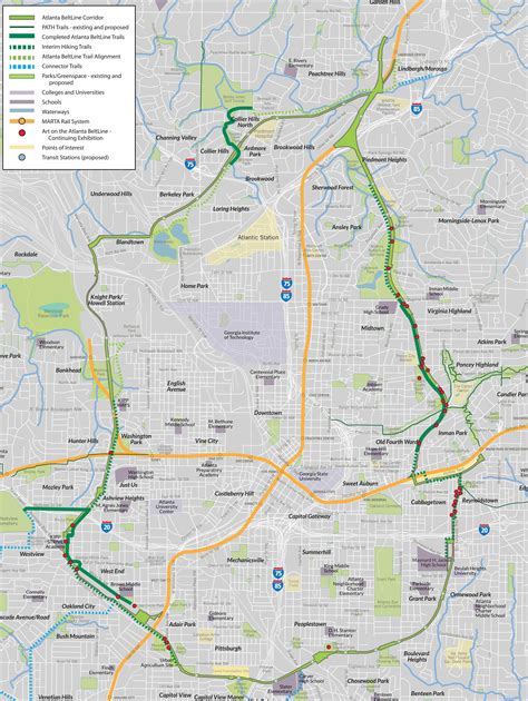 Atlanta Belt Line Trail Map Of South West