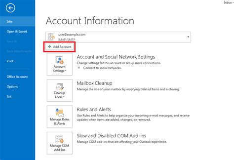 StDomains Email Config Outlook