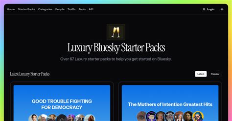 Luxury Bluesky Starter Packs 67 Lists • Sep 2025
