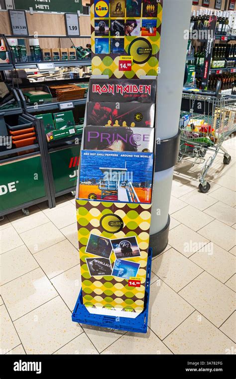 Small Display Of Vintage Vinyl LPs In Supermarket Lidl Stock Photo Alamy
