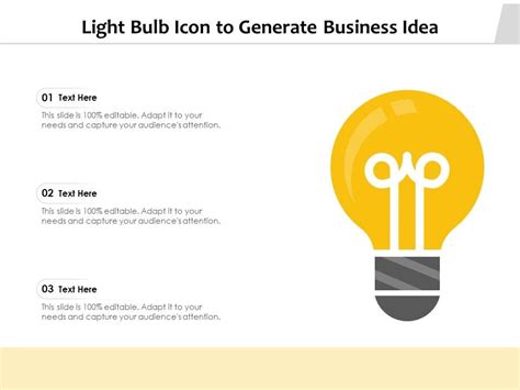 Light Bulb Icon To Generate Business Idea Ppt PowerPoint Presentation Pictures Visuals PDF