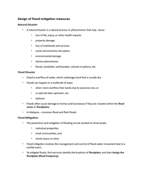 Design Of Flood Mitigation Measures And Sustainability And Resilience Pdf Flood Sustainability