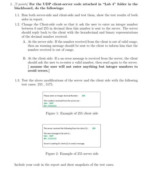 Solved 1 7 Points For The UDP Client Server Code Attached Chegg