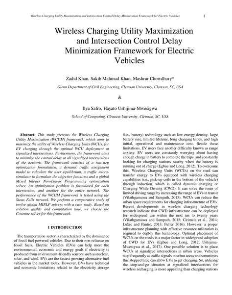 Pdf Wireless Charging Utility Maximization And Intersection Control Delay Minimization