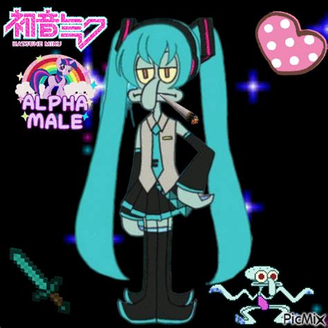 Squidward Cosplaying Hatsune Miku Free Animated  Picmix