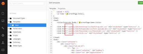 Redirecting On Webpages But Css Are Not Included Templates Partial Views And Macros Our