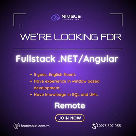 Nimbus Technology Jsc On Linkedin [nimbus Technology X Fullstack Developer] 💥💥nimbus Technology