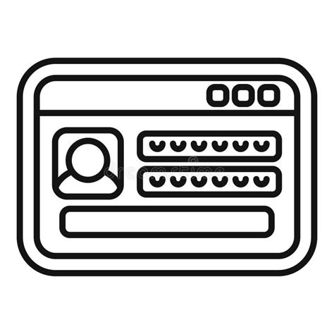 New Login Device Icon Outline Vector Form Register Sign Stock Vector