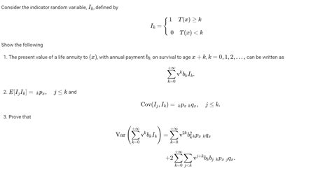 Consider The Indicator Random Variable Ik Defined Chegg Com