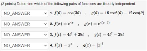 Solved Points Determine Which Of The Following Pairs Of Chegg
