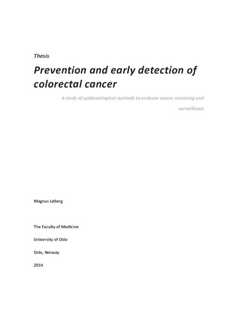 Pdf Prevention And Early Detection Of Colorectal Cancer Dokumen Tips