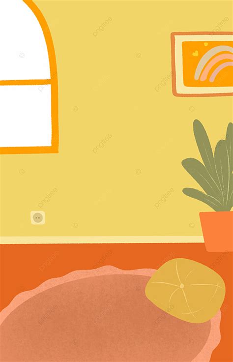 Orange Room Interior Cartoon Background Wallpaper Image For Free Download Pngtree