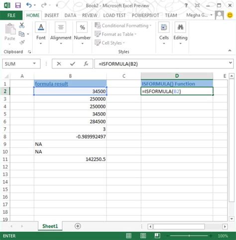 Isformula Function In Excel 2013