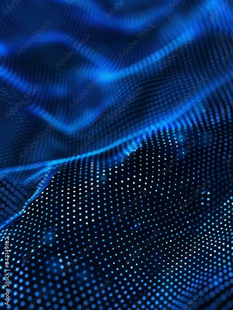 Abstract Blue Digital Technology Background Of Dots And Lines Concept For Neural Network
