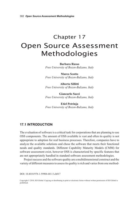 pdf open source assessment methodologies