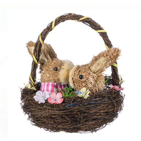 Декоративна великденска кошница със зайци Emag Bg