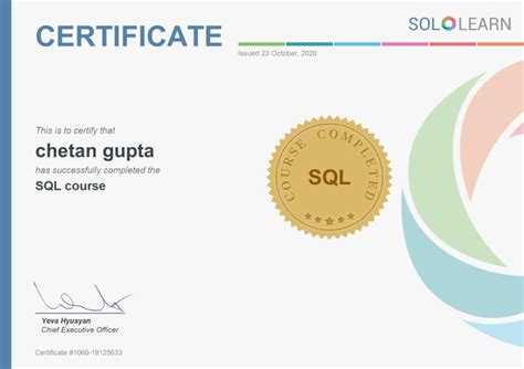 chetan gupta on linkedin sql sololearn certificate mysql database