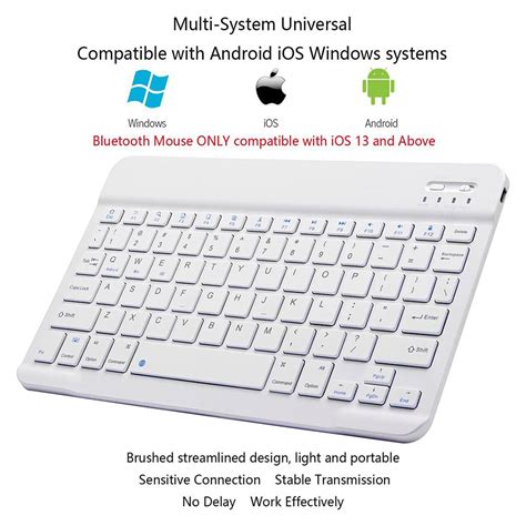 Ultra Slim Bluetooth Keyboard And Mouse Combo Rechargeable White