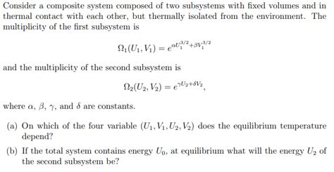 Solved Consider A Composite System Composed Of Two Chegg