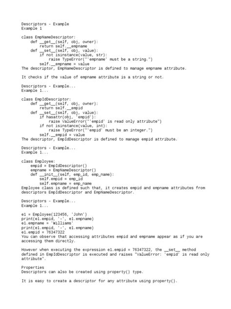 Descriptor Pdf Object Oriented Programming Computer Engineering