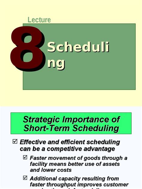 Lecture 8 Scheduling Pdf Scheduling Computing Business