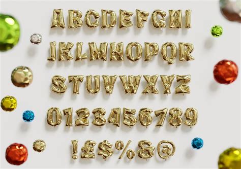 Balloons Alphabet Numbers And Symbols 42 Alphanumeric Chars 3d Model