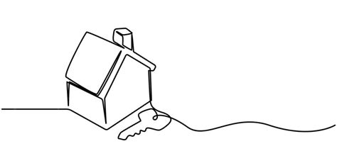 Premium Vector Continuous One Line Art Drawing Symbol Of House Keys Real Estate Line Icon