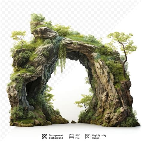 Premium PSD A Picture Of A Natural Arch With Trees And A Natural Arch