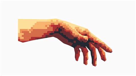 Pixelated Hand Flat Vector Isolated On White Background Premium AI Generated Vector
