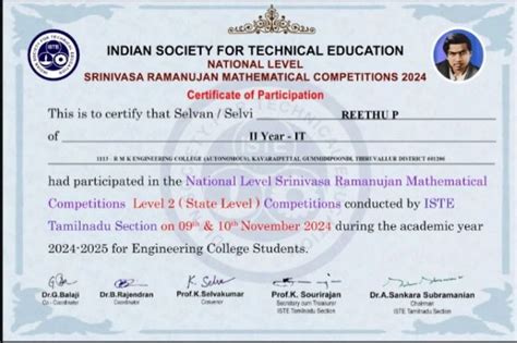 Reethu P On Linkedin Achievement Mathematics Srinivasaramanujan