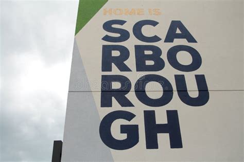 Scarborough Text Caption Writing Written On Side Of Building In Four