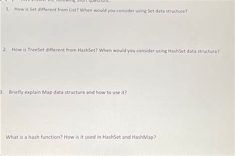 Solved How Is Set Different From List When Would You